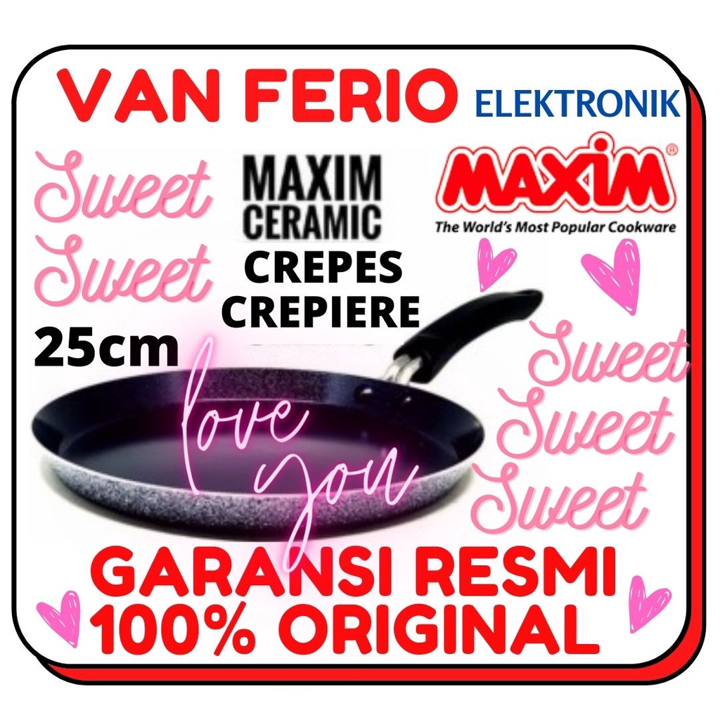 Jual MAXIM Neostone Frypan Crepes Crepiere Pan Anti Lengket Ceramic 25 ...