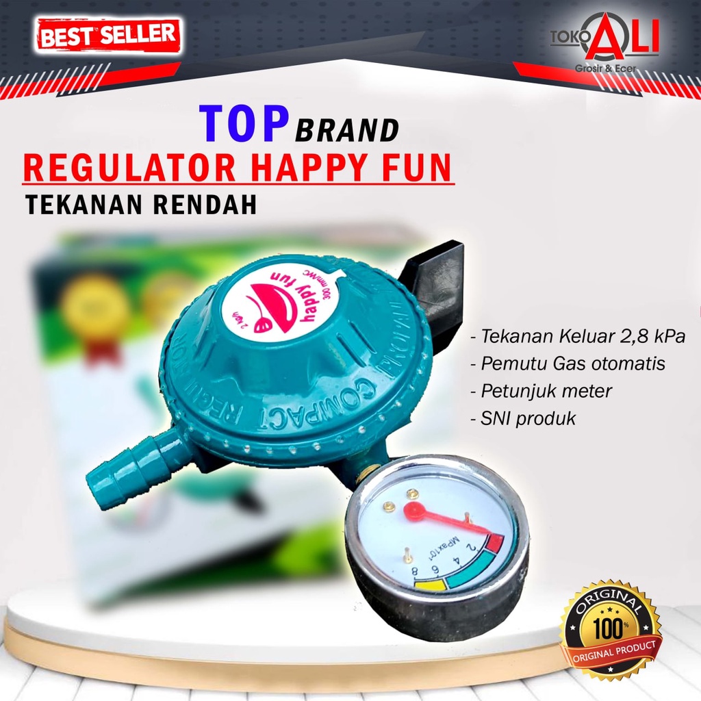 Jual Happy Fun Regulator Gas Regulator Low Pressure + Meter Happy Fun ...