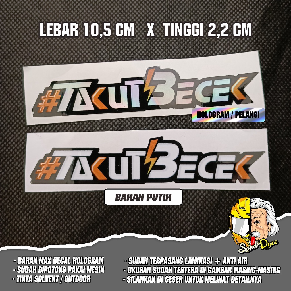 Jual stiker takut becek #takutbecek / stiker motor / stiker mobil ...