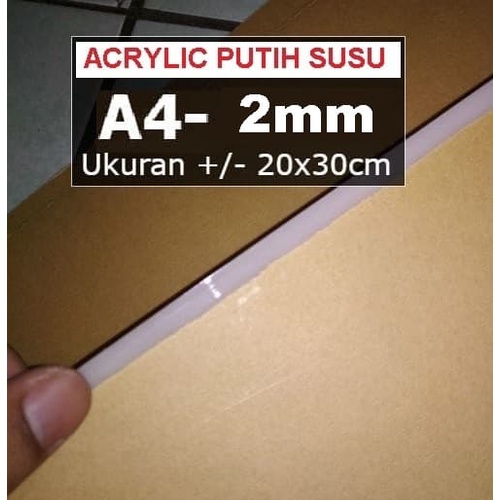 Jual Acrylic / acrilic / akrilik Putih Susu, UKURAN +/- A4 tebal 2mm ...