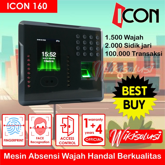 Jual MESIN ABSEN WAJAH / FINGERPRINT ICON160 / ABSENSI WAJAH SIDIK JARI | Shopee Indonesia