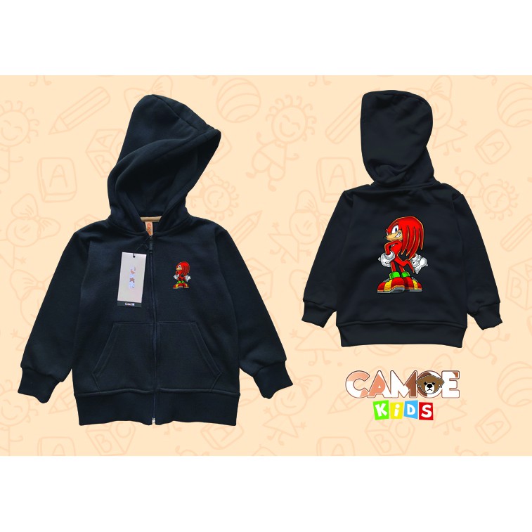 Jual jaket hoodie zipper anak kids sonic knuckle red black | Shopee ...