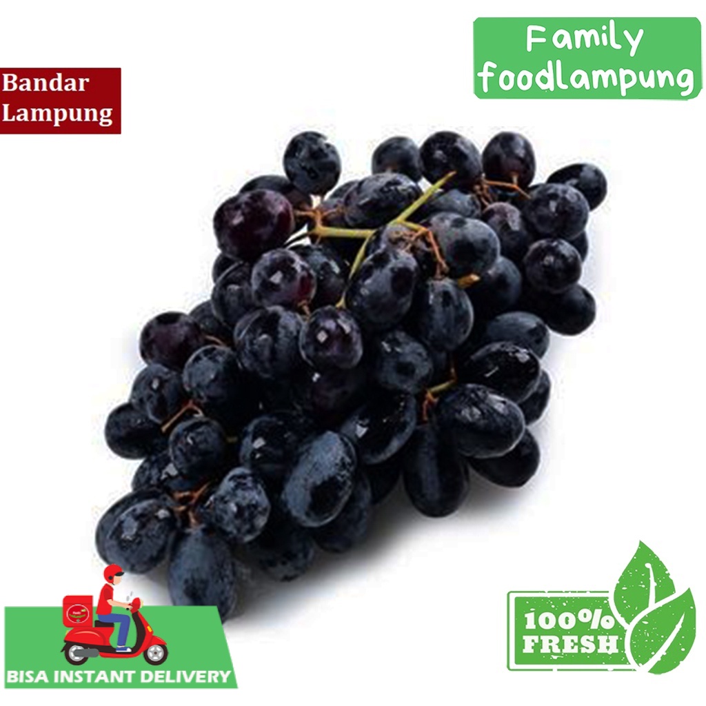 Jual Famiy Food Lampung Anggur Hitam Tanpa Non Biji Manis 500 gr ...