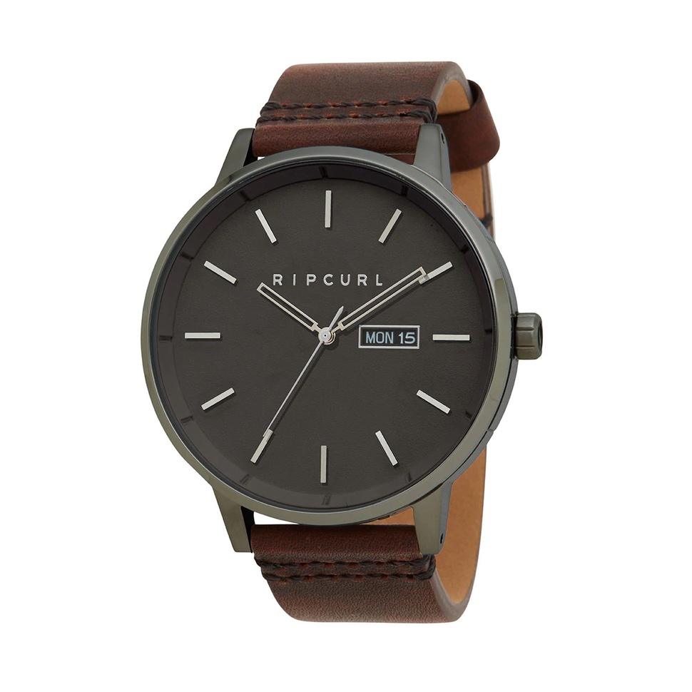 Jual Rip Curl Detroit Gunmetal Leather Watch Gun | Shopee Indonesia