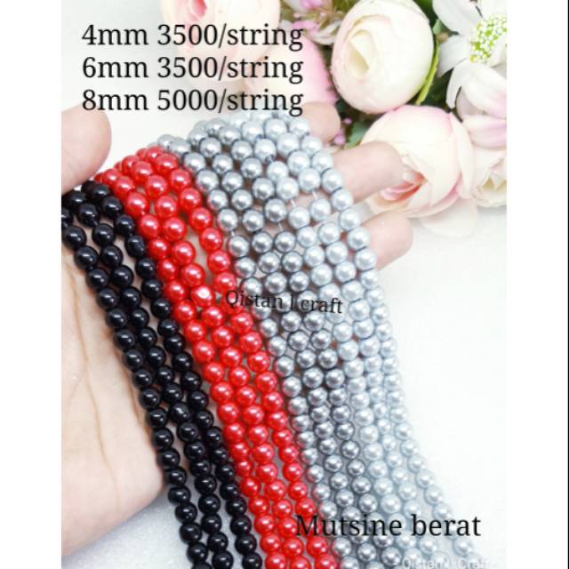 Jual Mutsine mutiara berat 4mm 6mm 8mm | Shopee Indonesia