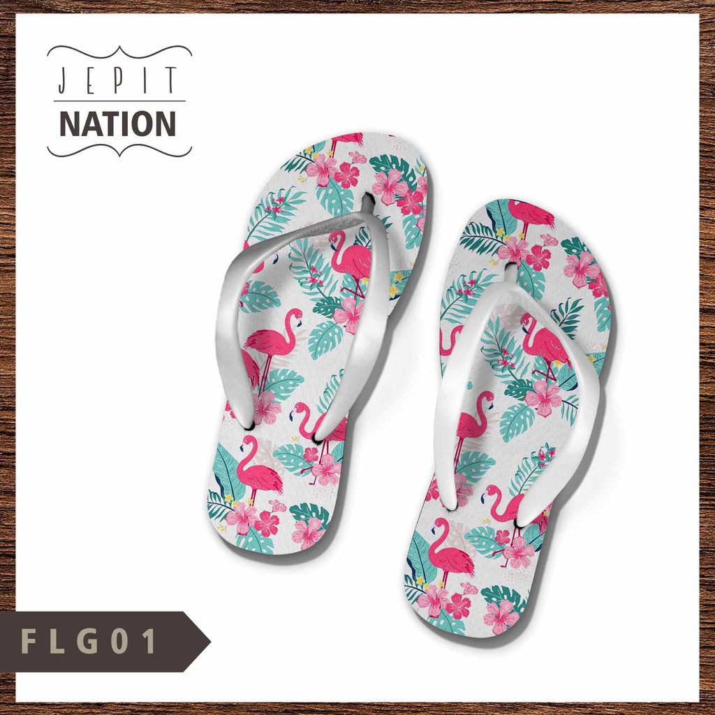Jual [SENDAL JEPIT] Flamingo Pattern (FLG), JEPITNATION Sendal Jepit ...