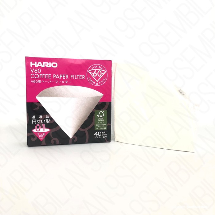 Jual Hario Filter Paper White VCF-01-40W V60 Pour Over 40pcs | Shopee ...