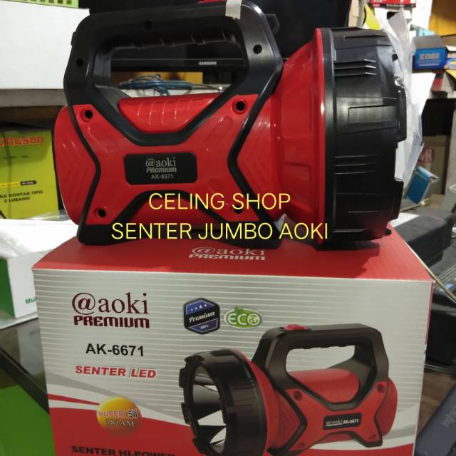 Jual senter TANGAN led listrik SUPER JUMBO besar AOKI AK6671 AK-6671 ...