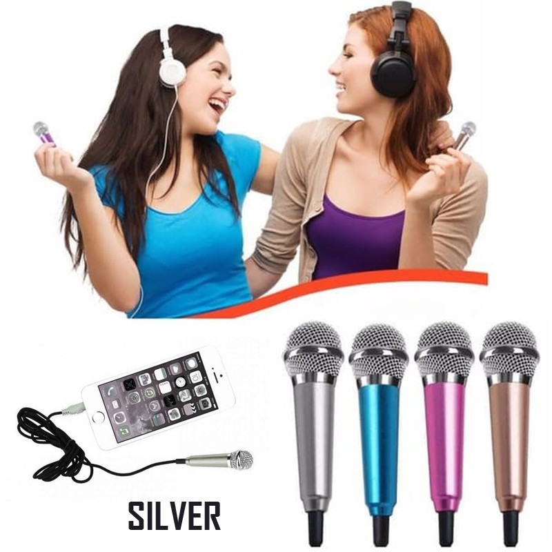 Jual Mini Microphone Smartphone with Stand 3.5mm Small Mic Mikrofon ...