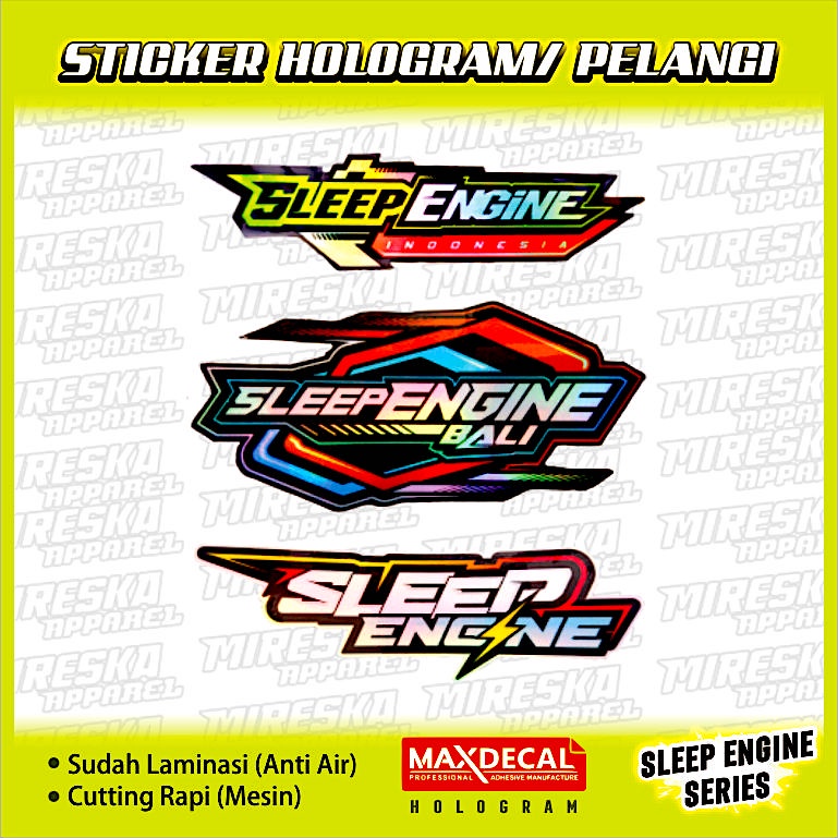 Jual Terbaru!! Stiker Viral Hologram Terlaris Sleep Engine Series ...