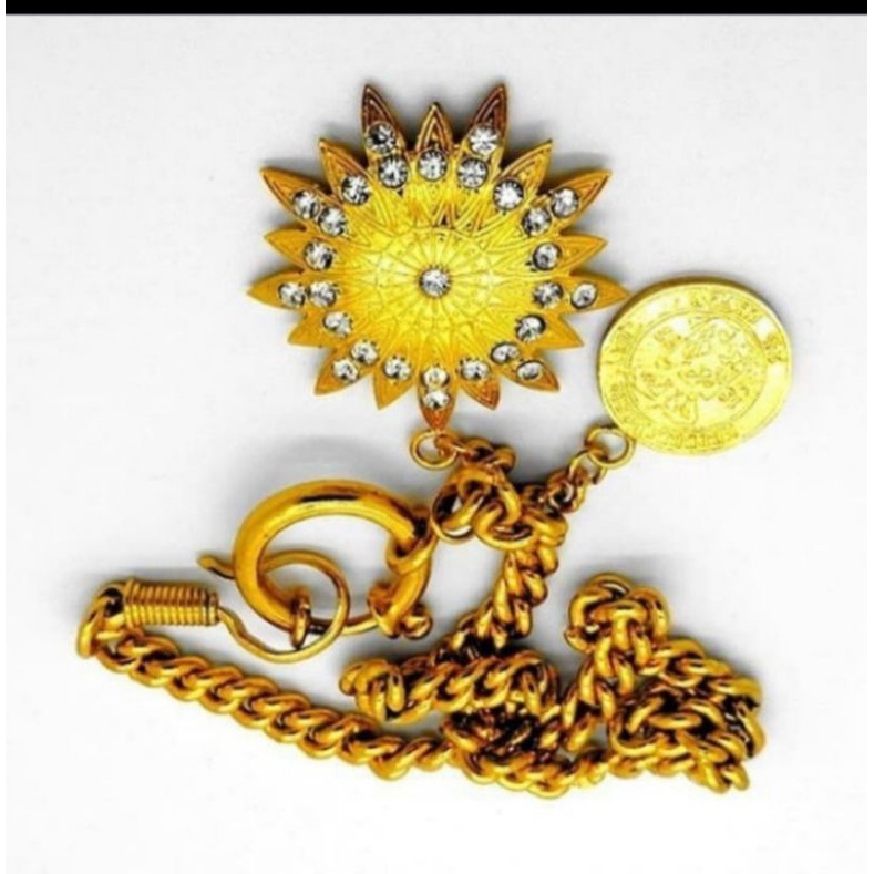 Jual Bros Rantai Beskap Pakaian Adat Solo Lambang Matahari Hias Batu ...