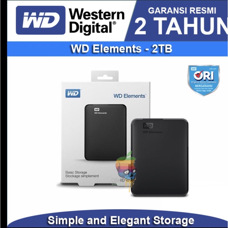 Jual WD Element / Elements 2TB - External Hardisk HDD | Shopee Indonesia