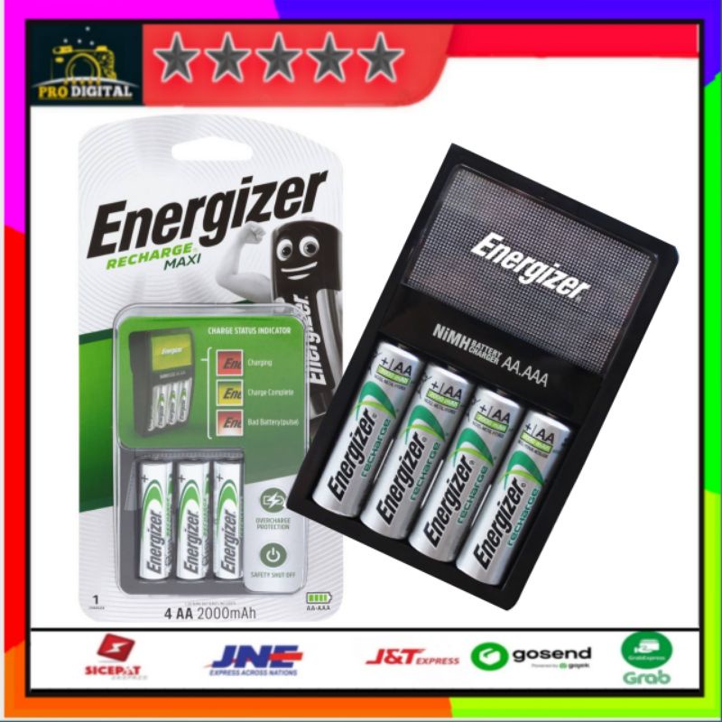 Jual Energizer Maxi Charger AA / AAA + 4 Baterai AA 2000 Mah | Shopee Indonesia