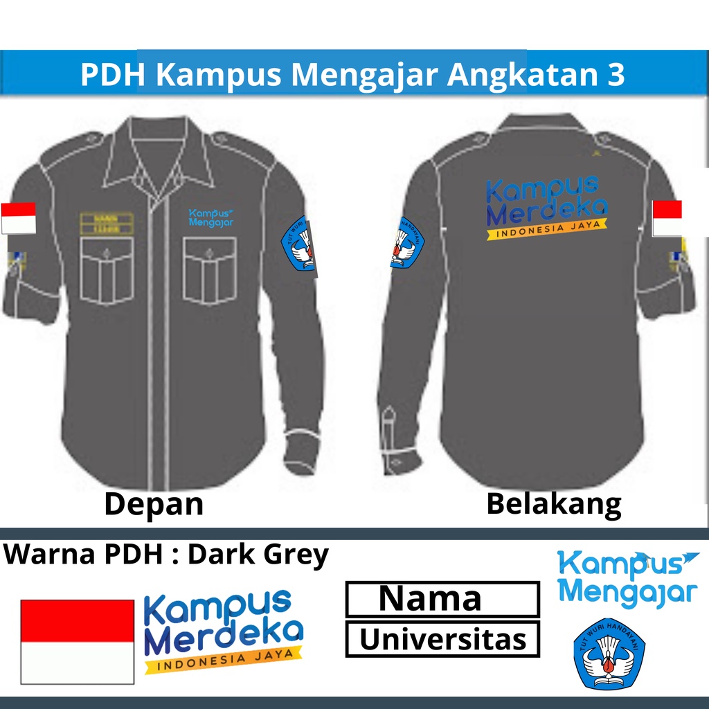 Jual PDH Kampus Mengajar Angkatan 3 | Shopee Indonesia