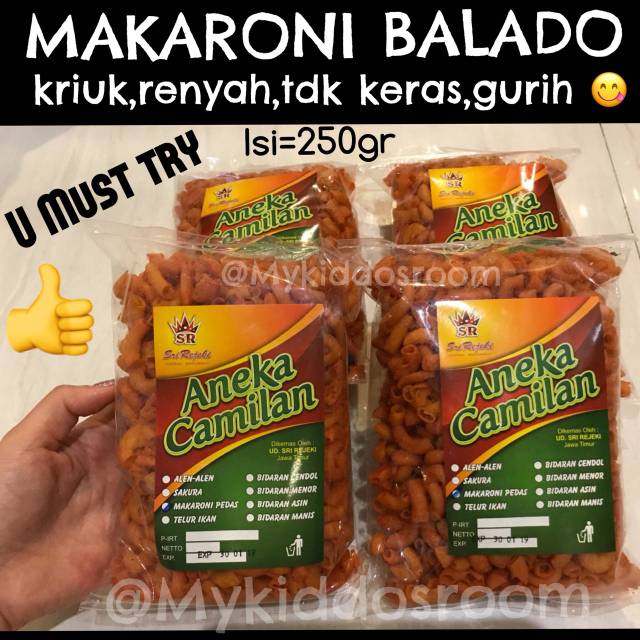 Jual Snack makaroni balado pedas 250gram | Shopee Indonesia