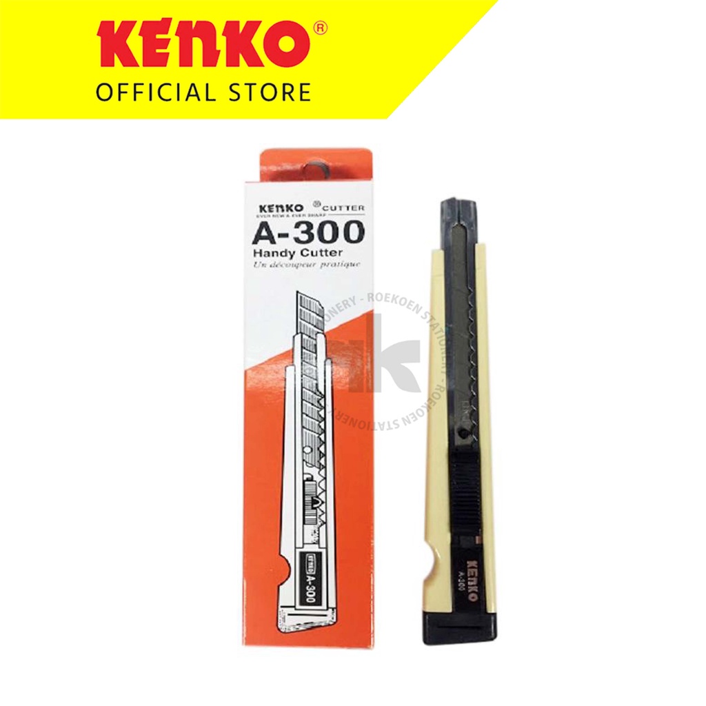 Jual Kenko Cutter Kecil A-300 (9mm) Cream Ujung Hitam | Shopee Indonesia