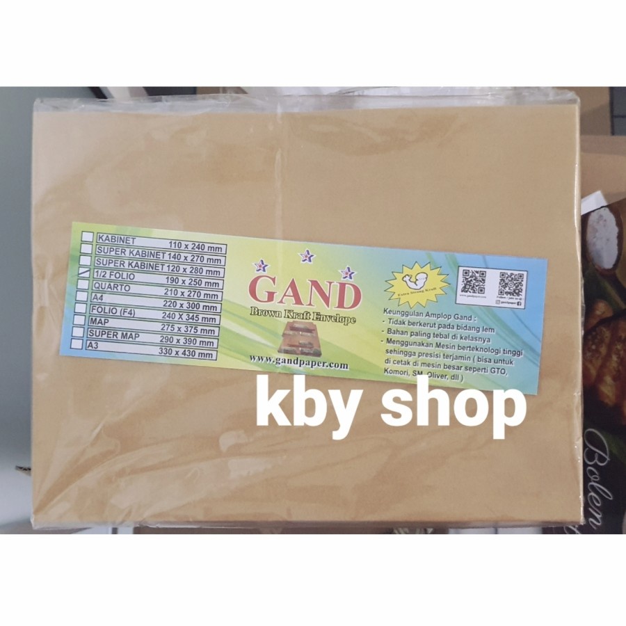 Jual AMPLOP COKLAT 1/2 FOLIO F4 GAND ISI 100 | Shopee Indonesia