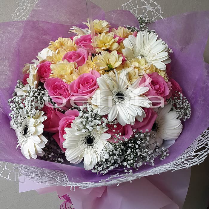 Jual Hand Bouquet Fresh Rose Flower Buket Bunga Segar Tangan Aster ...
