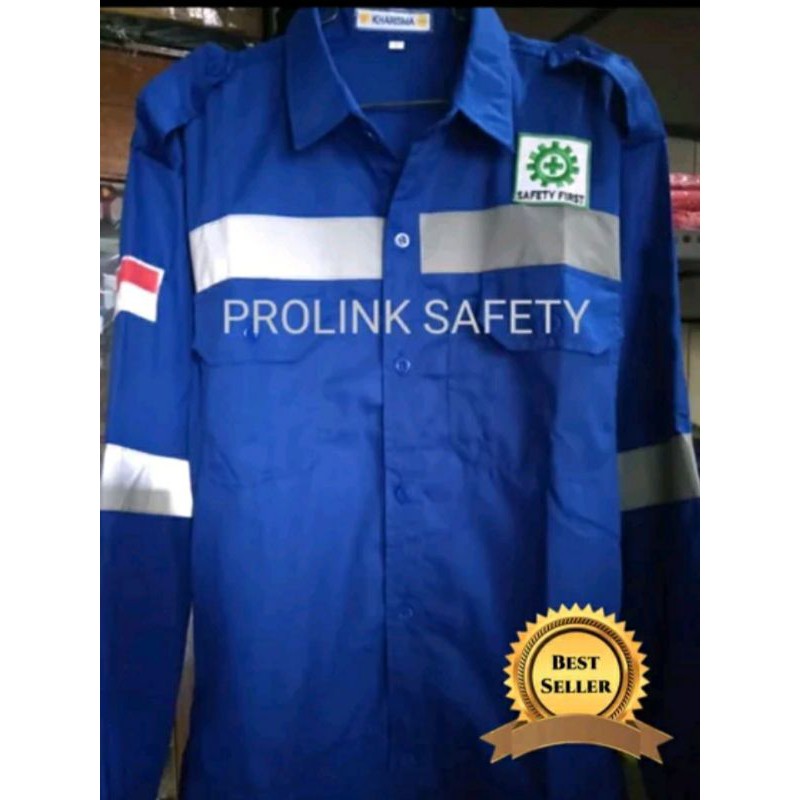 Jual SERAGAM BAJU SAFETY BIRU BENHUR BCA SCOTLIGHT 5CM | Shopee Indonesia