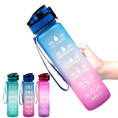 Jual Botol Minum 1 Liter Slim Gradasi Botol Minum Viral 1000ml Gradasi ...