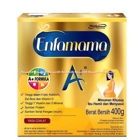 Jual Enfamama Coklat 400gr Susu Minuman Khusus Ibu Hamil menyusui Rasa ...