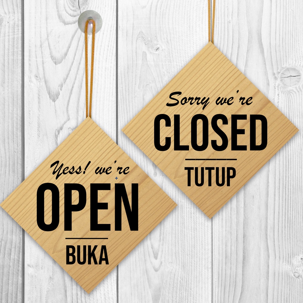 Jual open close sign, papan buka tutup toko, cafe, restaurant | Shopee ...