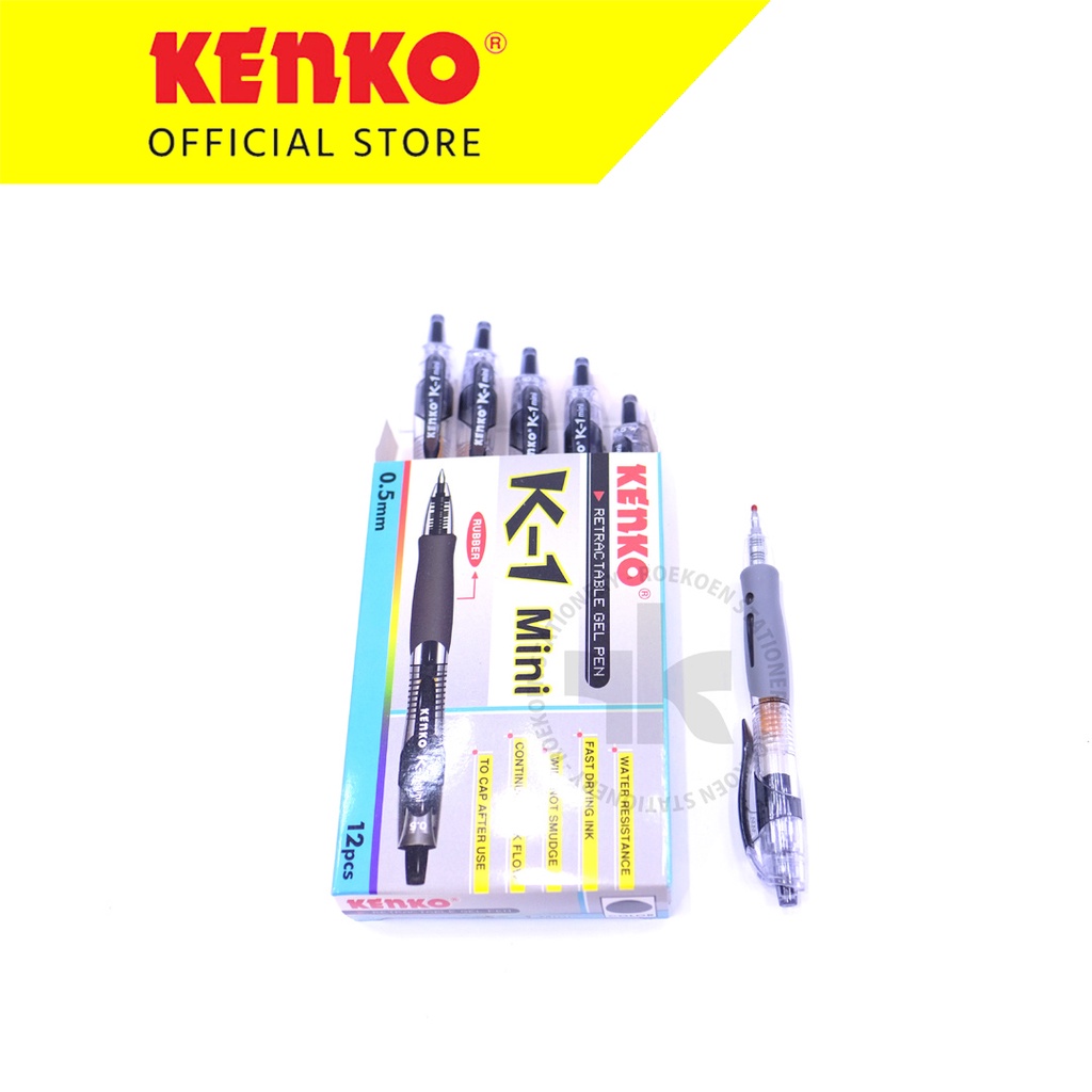 Jual Kenko K-1 Mini Retractable Ballpen Gel 0.5mm Hitam | Shopee Indonesia
