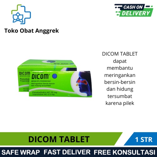 Jual DICOM TABLET/BERSIN-BERSIN/HIDUNG TERSUMBAT/PILEK/FLU | Shopee ...