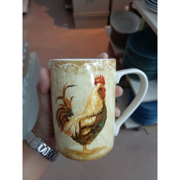 Jual MUG GELAS KERAMIK HIAS SANGO MOTIF AYAM JAGO jadul KOLEKSI HIAS ...
