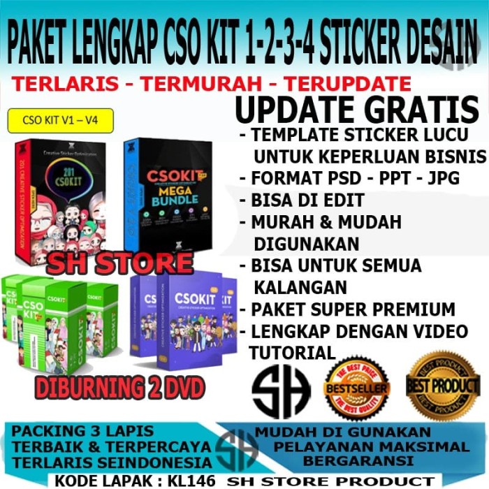 Jual Paket CSO Kit v1 v2 v3 v4 lengkap Branding Promosi Sticker Desain ...