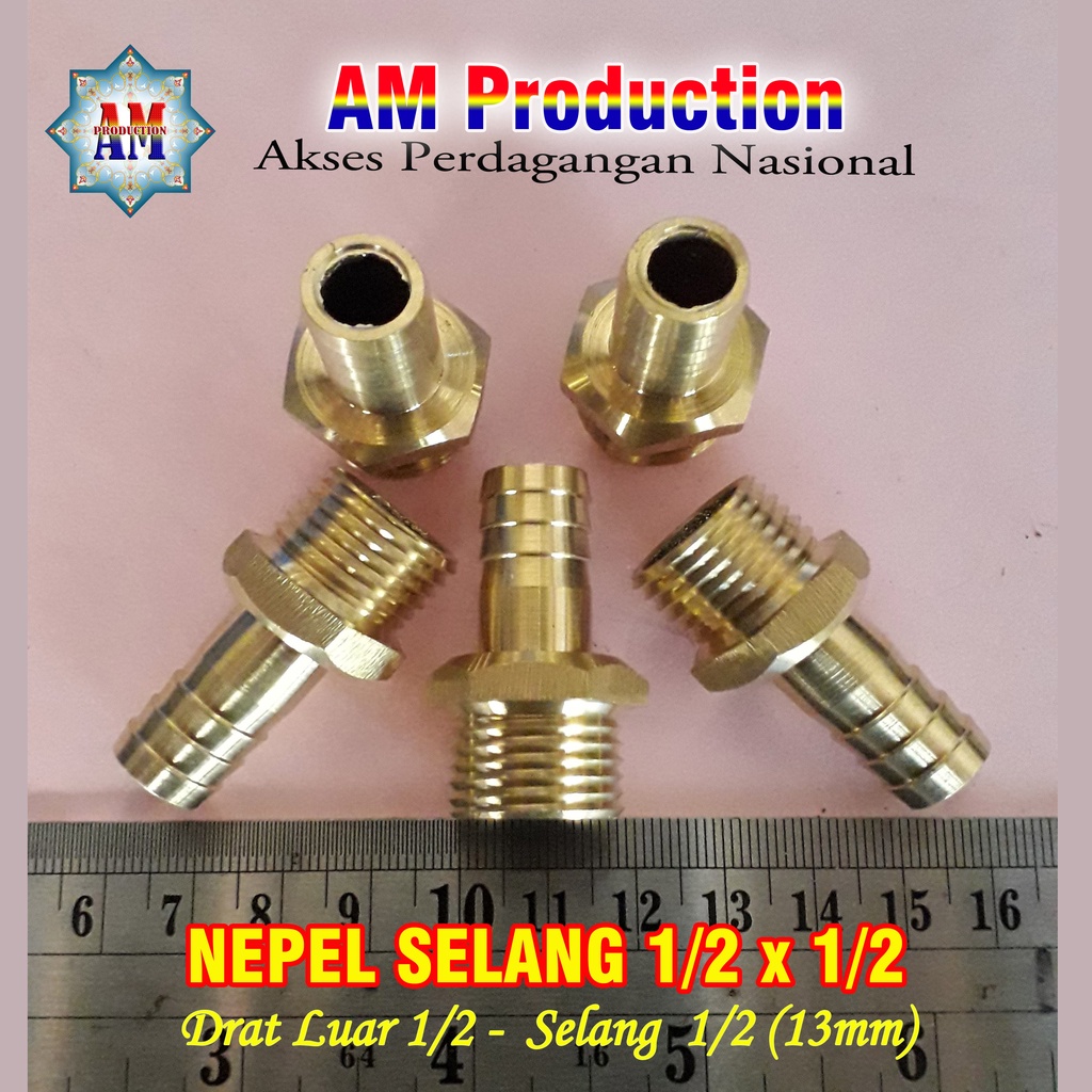 Jual Nepel Selang 1/2x1/2, Nepel Selang Kuningan, Hose Neaple, Drat ...