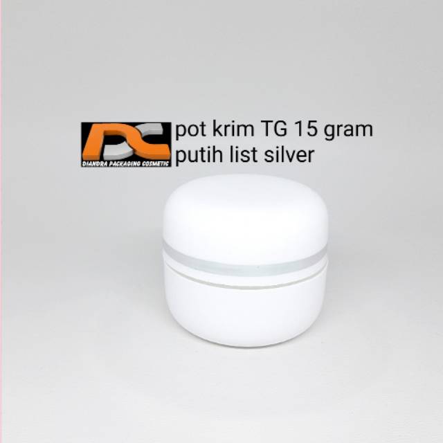 Jual Pot krim TG 15 gram putih list silver | Shopee Indonesia