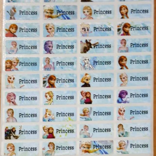 Jual LABEL NAMA FROZEN Label Stiker karakter Frozen LABEL ANTI AIR ...