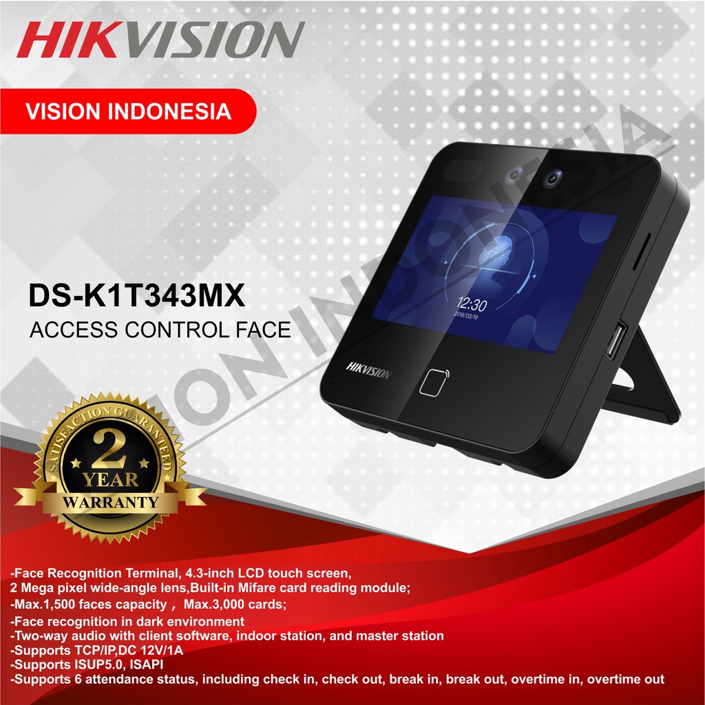 Jual HIKVISION DS-K1T343MX - ACCESS CONTROL FACE / FINGER / CARD with LAN | Shopee Indonesia