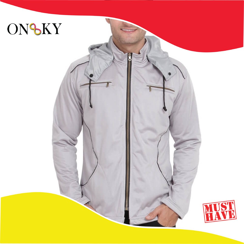 Jual Jaket Putih Pria - Jaket Putih Kasual Cowok - Jaket Korea Pria ...
