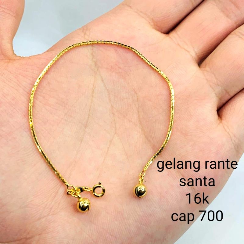 Jual Gelang Rantai Emas Mas Asli Model Itali Italy Santa Kadar 700 16K ...