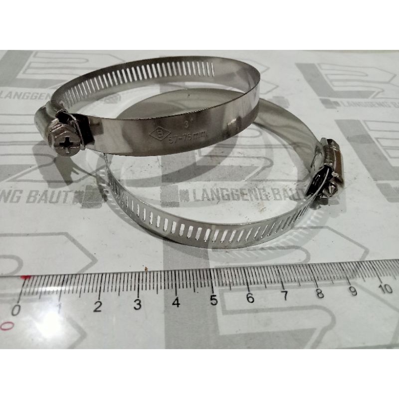 Jual Klem Selang 3 inch / Hose Clamp Stainless 3" | Shopee Indonesia