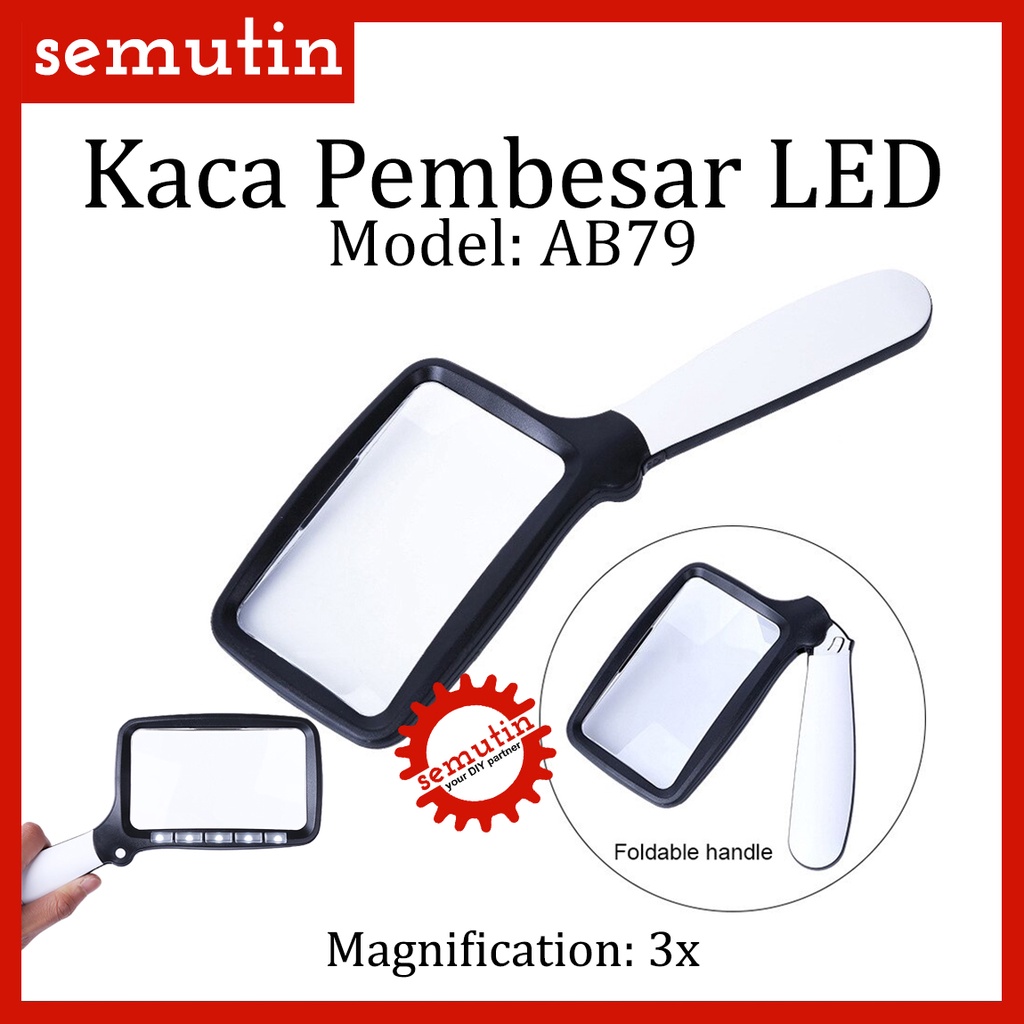 Jual Kaca Pembesar LED AB79 / Lampu Lup Lensa Magnifier Handheld ...