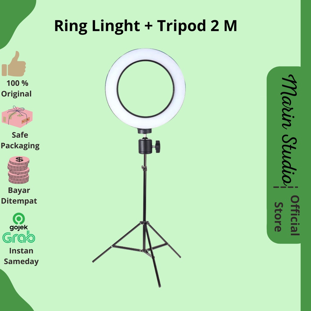 Jual Ring Light | Lampu Halo RingLight + Stand 2 M Untuk Live Streaming ...