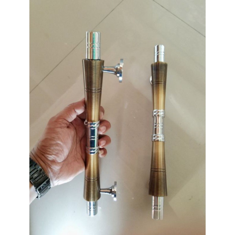 Jual handle pintu kuningan motif bambu 33 cm | Shopee Indonesia