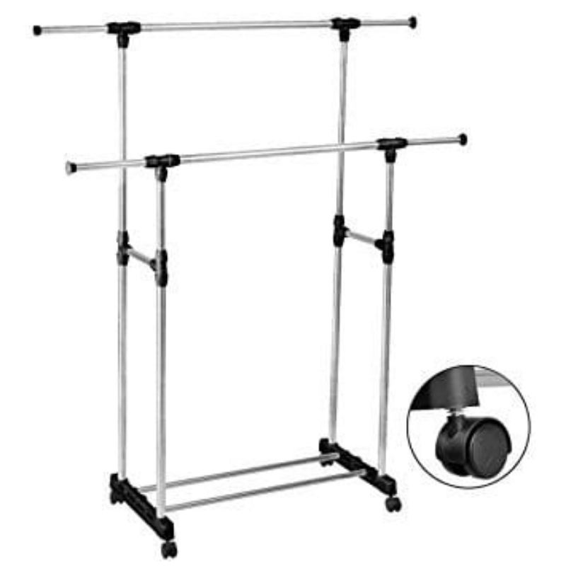 Jual STAND HANGER DOUBLE POLE | Shopee Indonesia