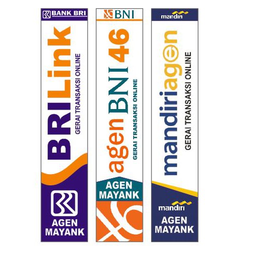Jual Stiker Plang Agen BRILink / Stiker Mandiri Agen / Stiker Agen BNI ...