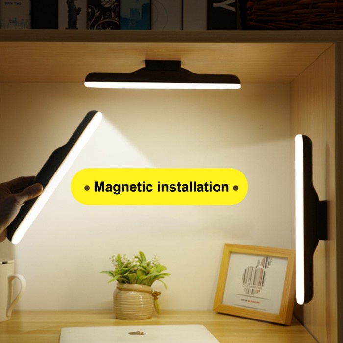 Jual Magnetic LED Desk Lamp Eye Protection Rechargeable 3 Color,Work ...