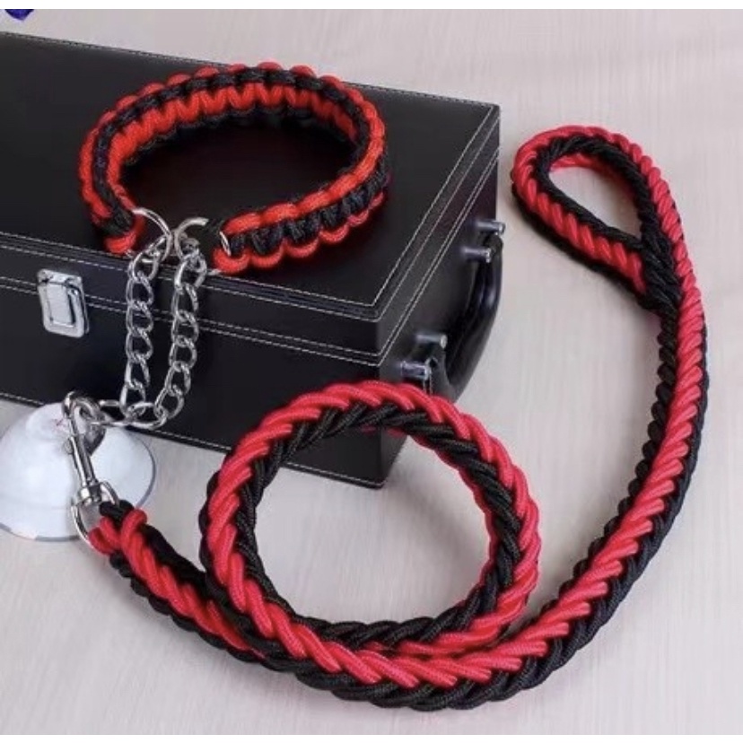Jual Pet Dog Collar Leash Nylon Kepang Tali Tuntun Anjing Nilon Harness ...
