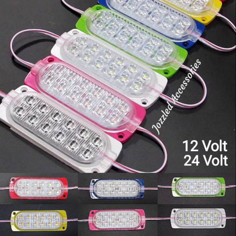 Jual lampu kolong bak samping truk 12v 24v 12 titik led superterang | Shopee Indonesia