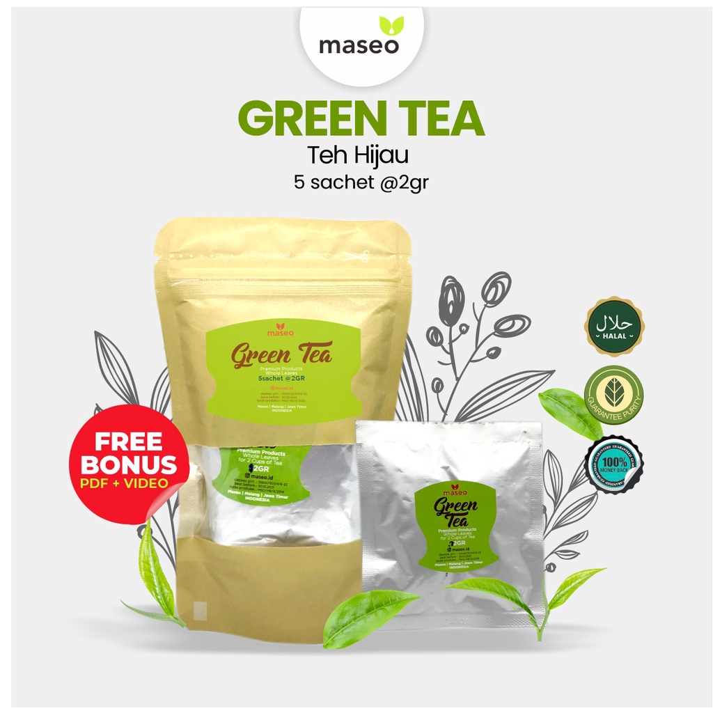 Jual Teh Hijau Maseo / Teh Diet Green Tea Daun Utuh Organik | Shopee ...