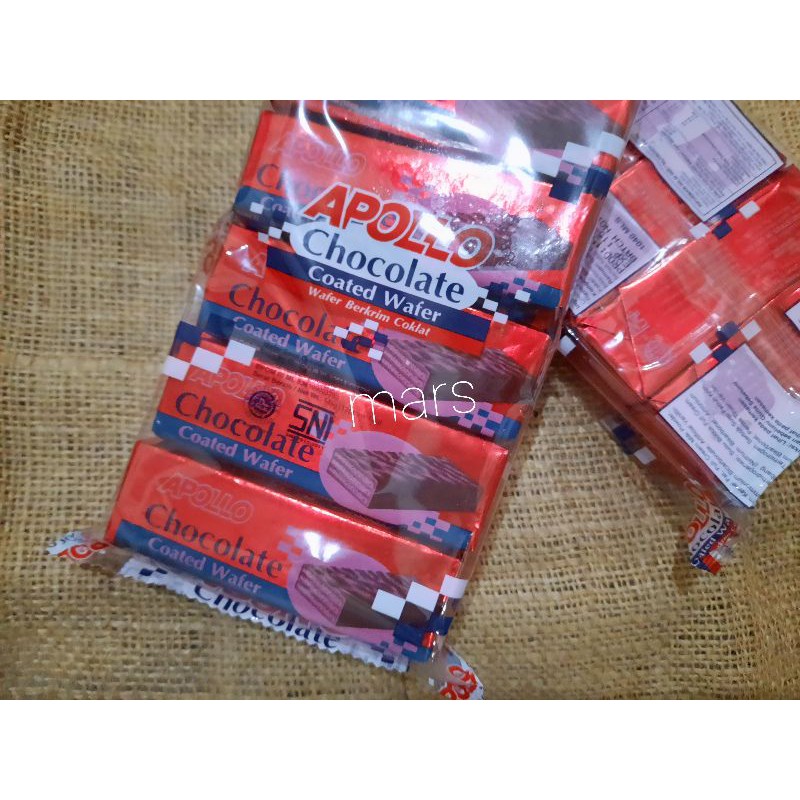 Jual apollo chocolate coated wafer 12 gr x 12 pcs | Shopee Indonesia