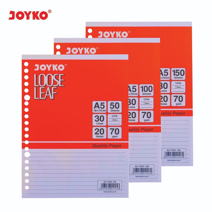 Jual isi Loose Leaf / Isi Kertas File / Binder Joyko A5 / 100 Lembar | Shopee Indonesia