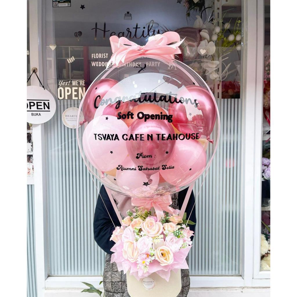 Jual [ TERIMA DADAKAN ]Balloon Bucket Artificial Pink White Peach ...