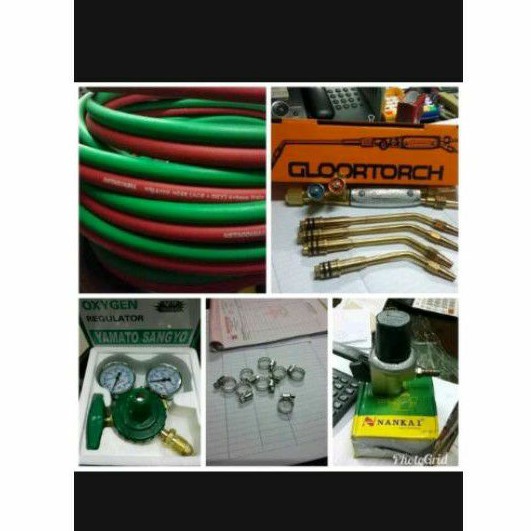 Jual PAKET BLENDER LAS GLOOR REGULATOR OXYGEN LPG SELANG DOUBLE 5 METER ...